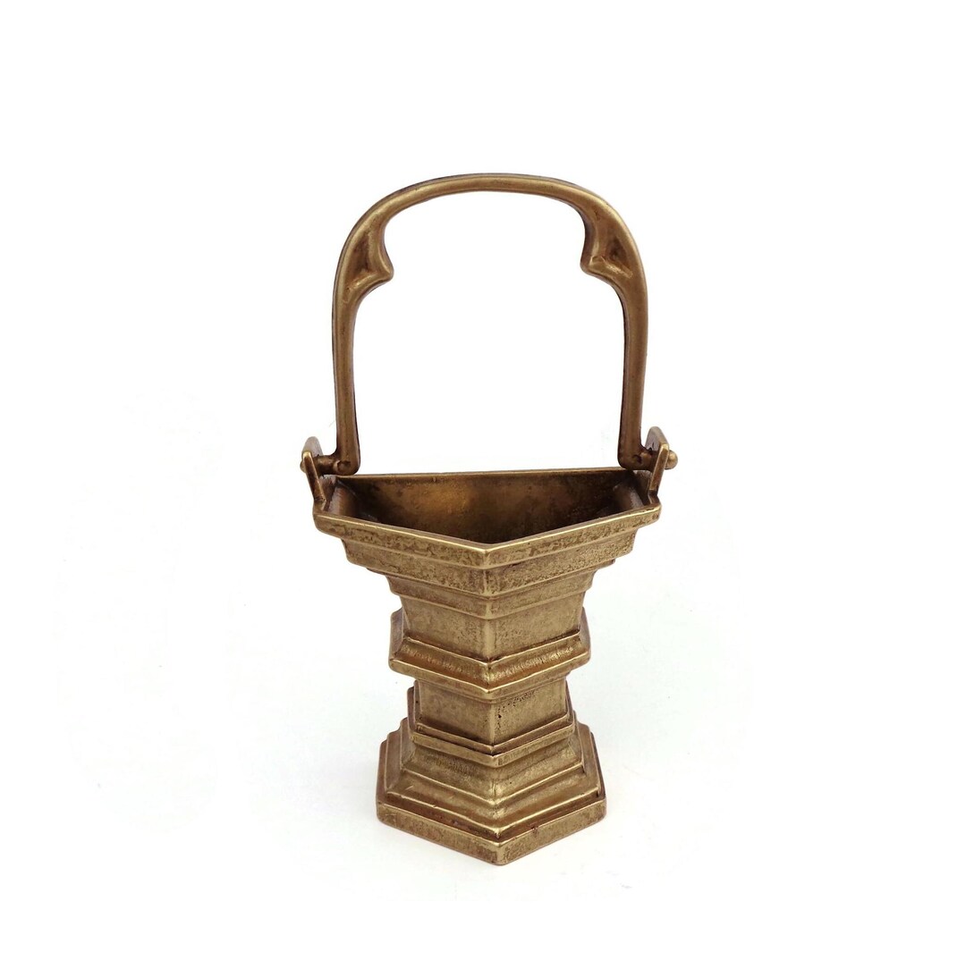 20th Century Holy Water Font, Antique Brass Holy Water Font, Wall Holy ...