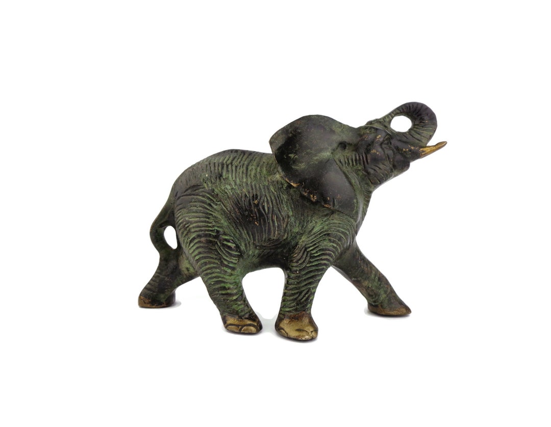 Antique Bronze Elephant Figurine, Vintage Elephant Statue, Elephant ...
