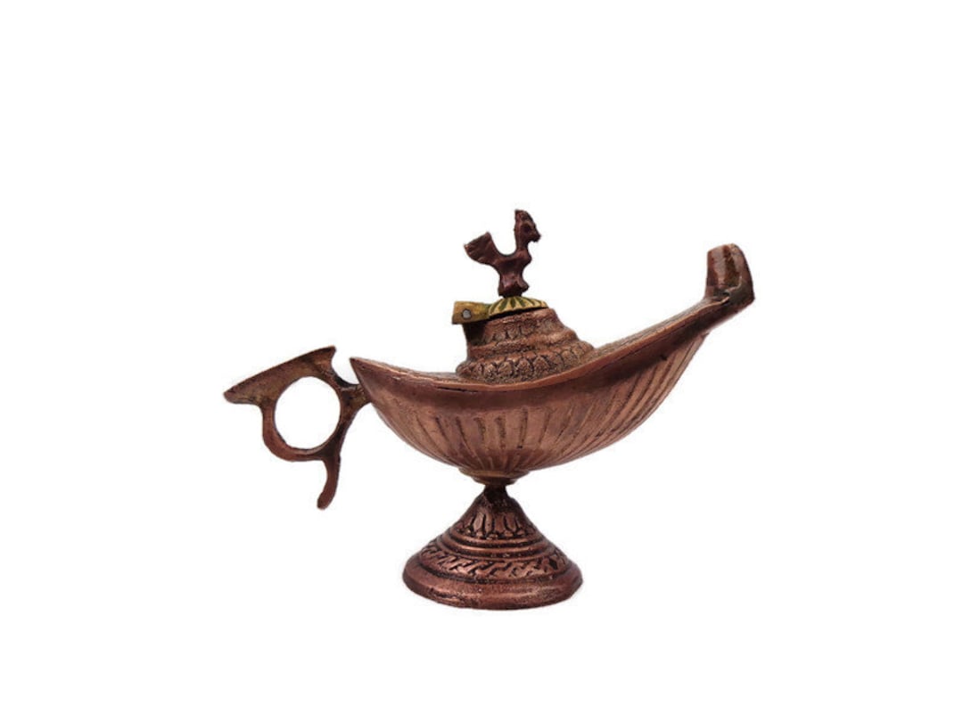 Rare Bronze Aladdin Lamp, 1800s Hand Engraved Aladdin Lamp , Antique ...