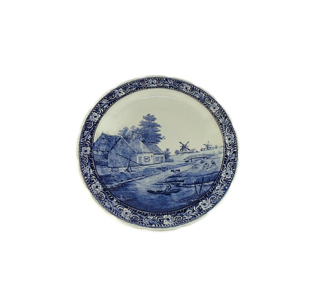 Delft Wall Plate, Large Delft Boch Ceramic Wall Plate, Charger Delft ...