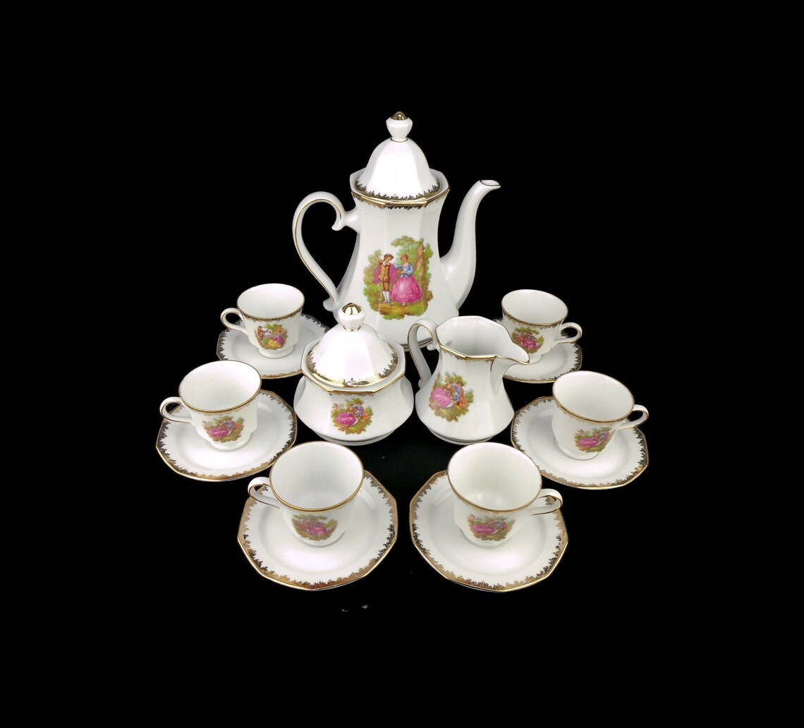 Vintage Porcelain Coffee Set, Bavarian Porcelain Coffee Tea Set - Etsy