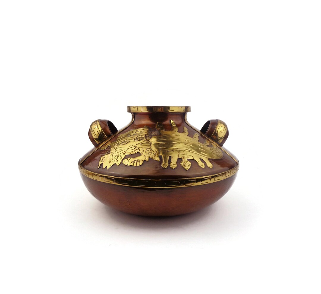 Antique Copper Vase, Vichy Peruvian Vase, Handmade Copper Vase Made in ...