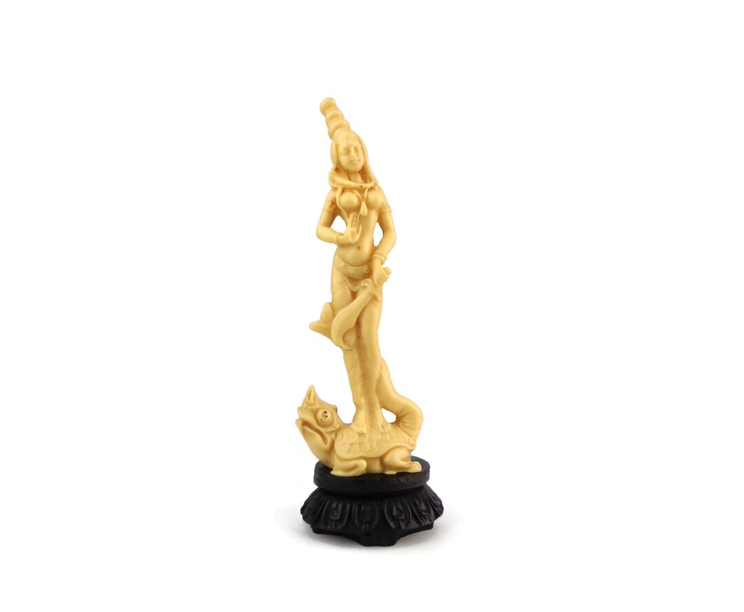 Antique Eastern Female Deity Resin Sculpture, Asian Deity Statue ...
