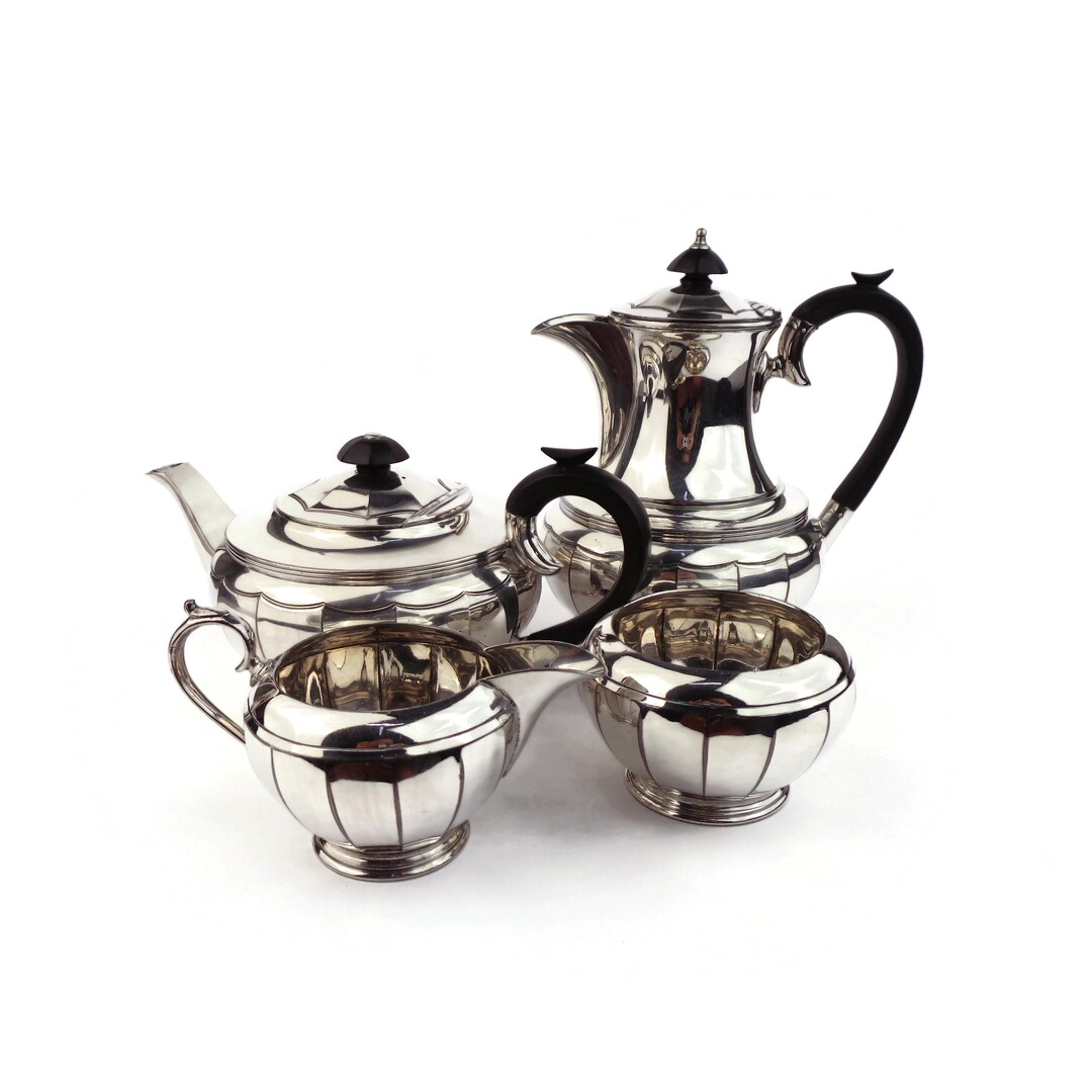 Antique Tea Coffee Set, Silver Plated Coffee Tea Set, Walker and Hall ...