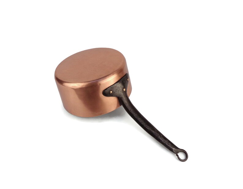 Large Solid Copper Saucepan With Iron Handle, Copper Cooking Pan ...