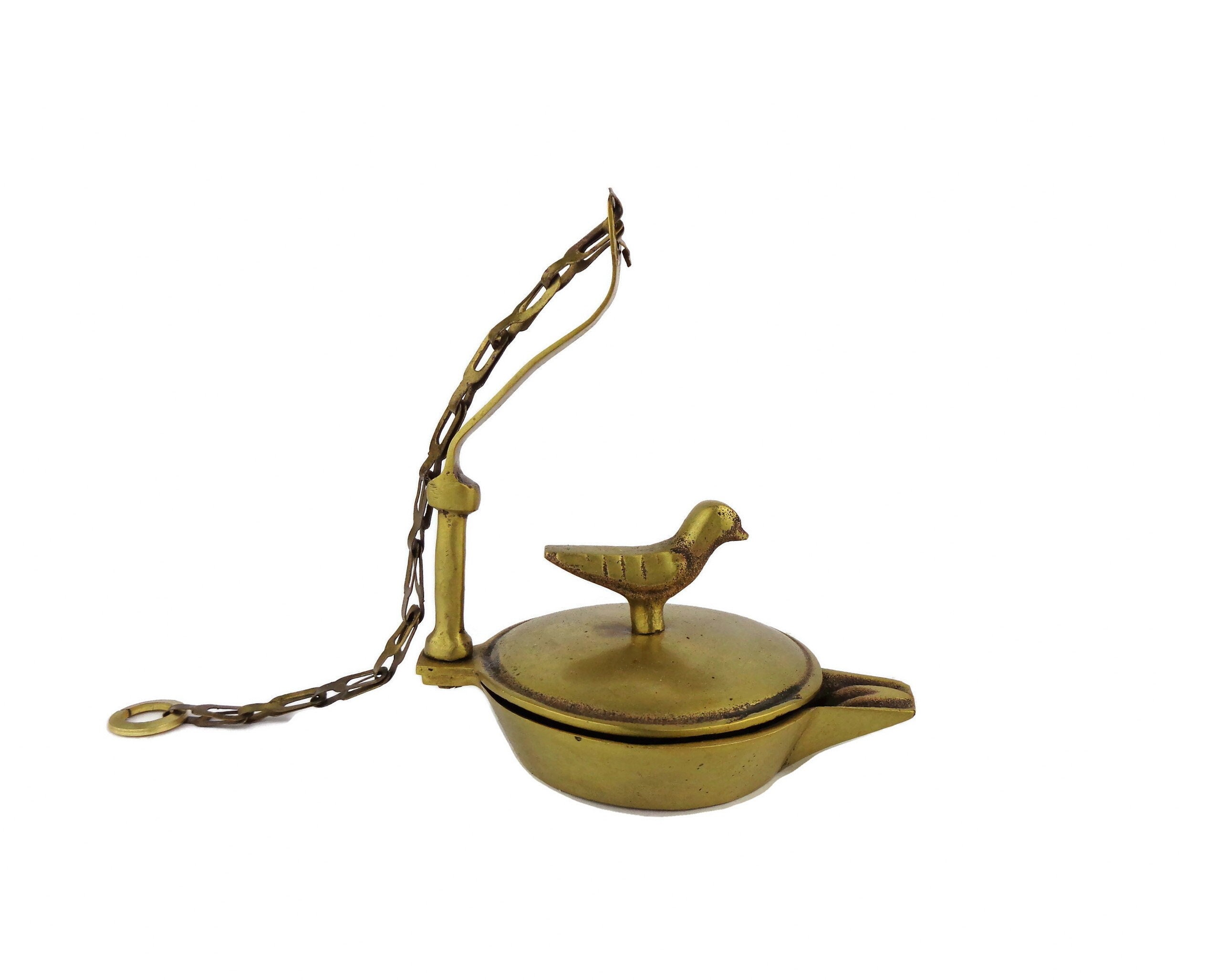 Antique Brass Oil Lamp French Miners Lamp Wall Hanging - Etsy