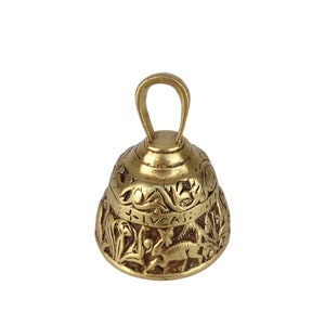 Antique Bronze Bell, Medium Bronze Bell, Bronze Temple Bell, Engraved ...