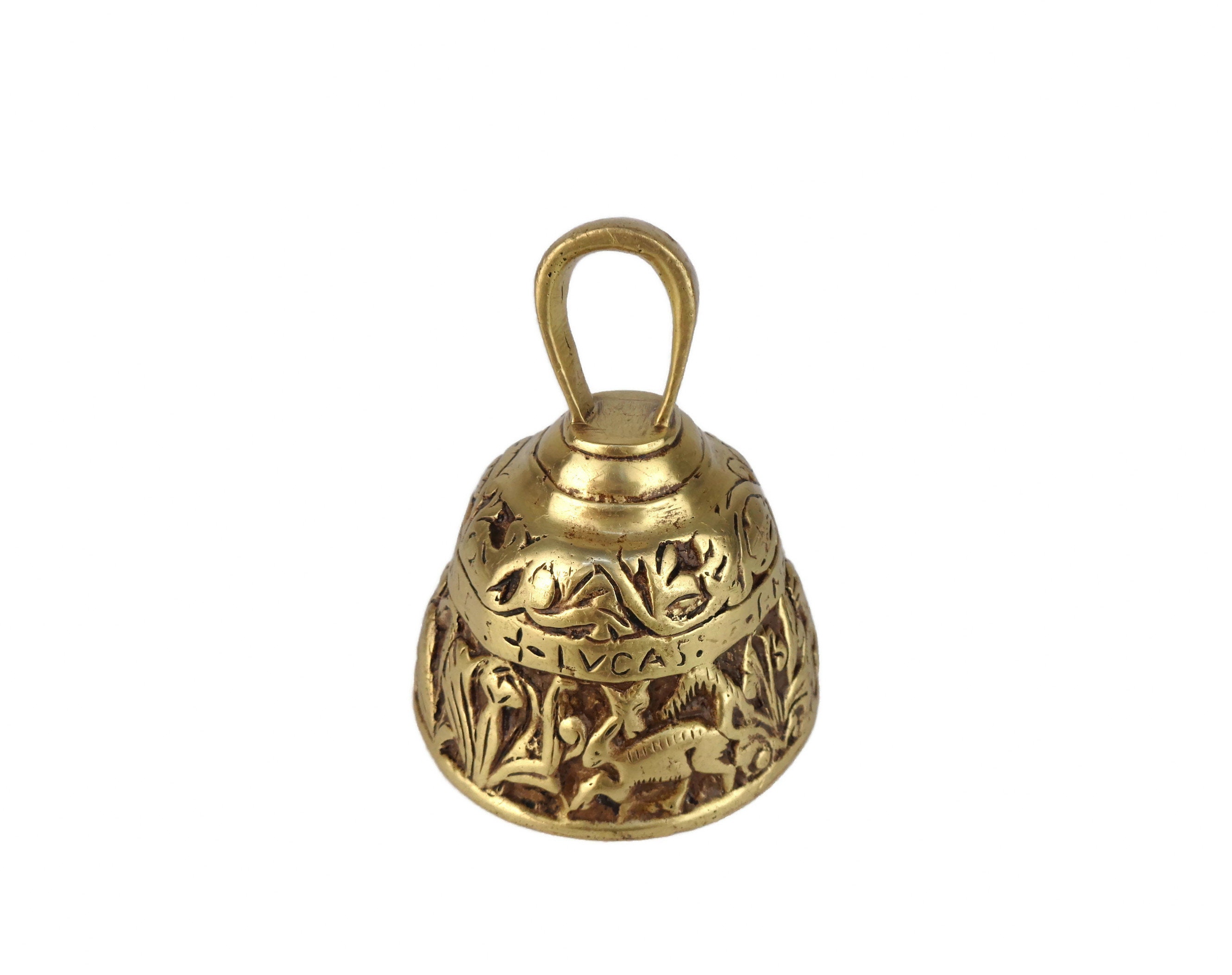 Antique Bronze Bell, Medium Bronze Bell, Bronze Temple Bell, Engraved ...