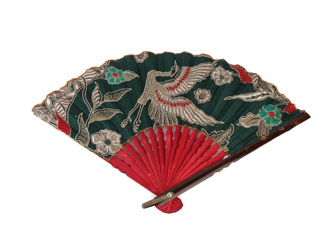 Vintage Bamboo Fan, Handmade Bamboo Fan, Asian Bamboo Fan, Bamboo Hand ...