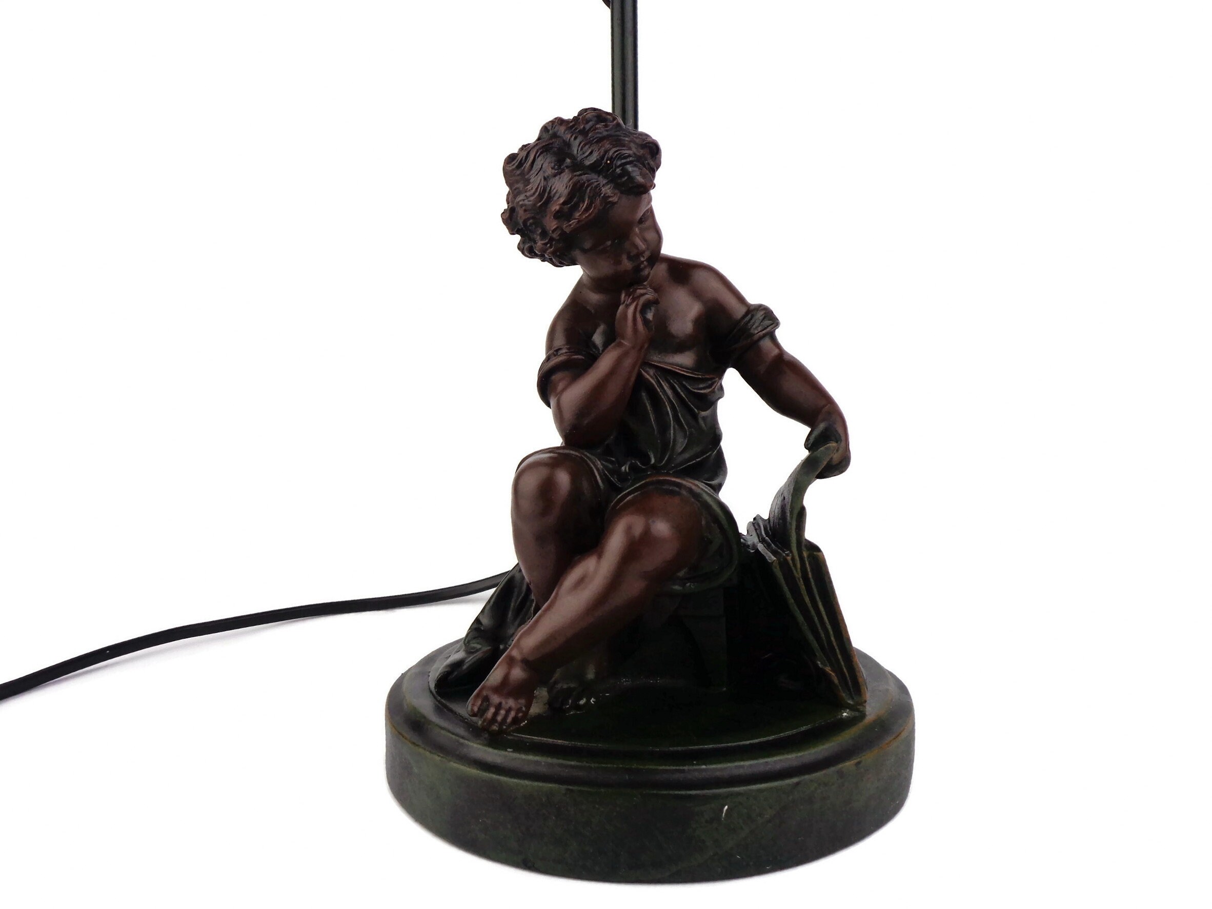 Antique Table Lamp Boy Statue, Vintage Table Lamp, Renaissance Boy ...
