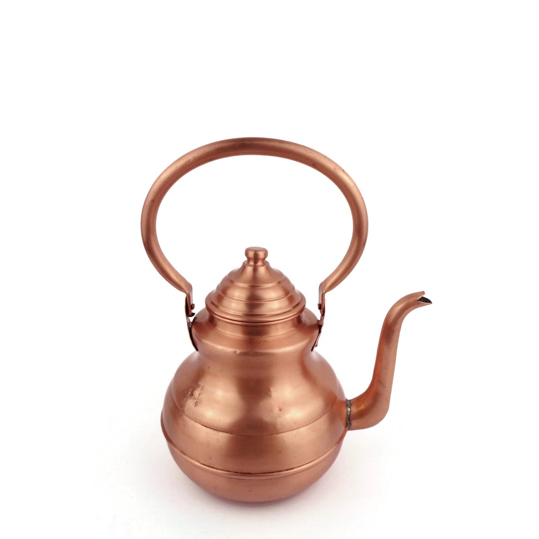 Antique Copper Teapot, Vintage Copper Teapot With Brass Ceramic Handle ...