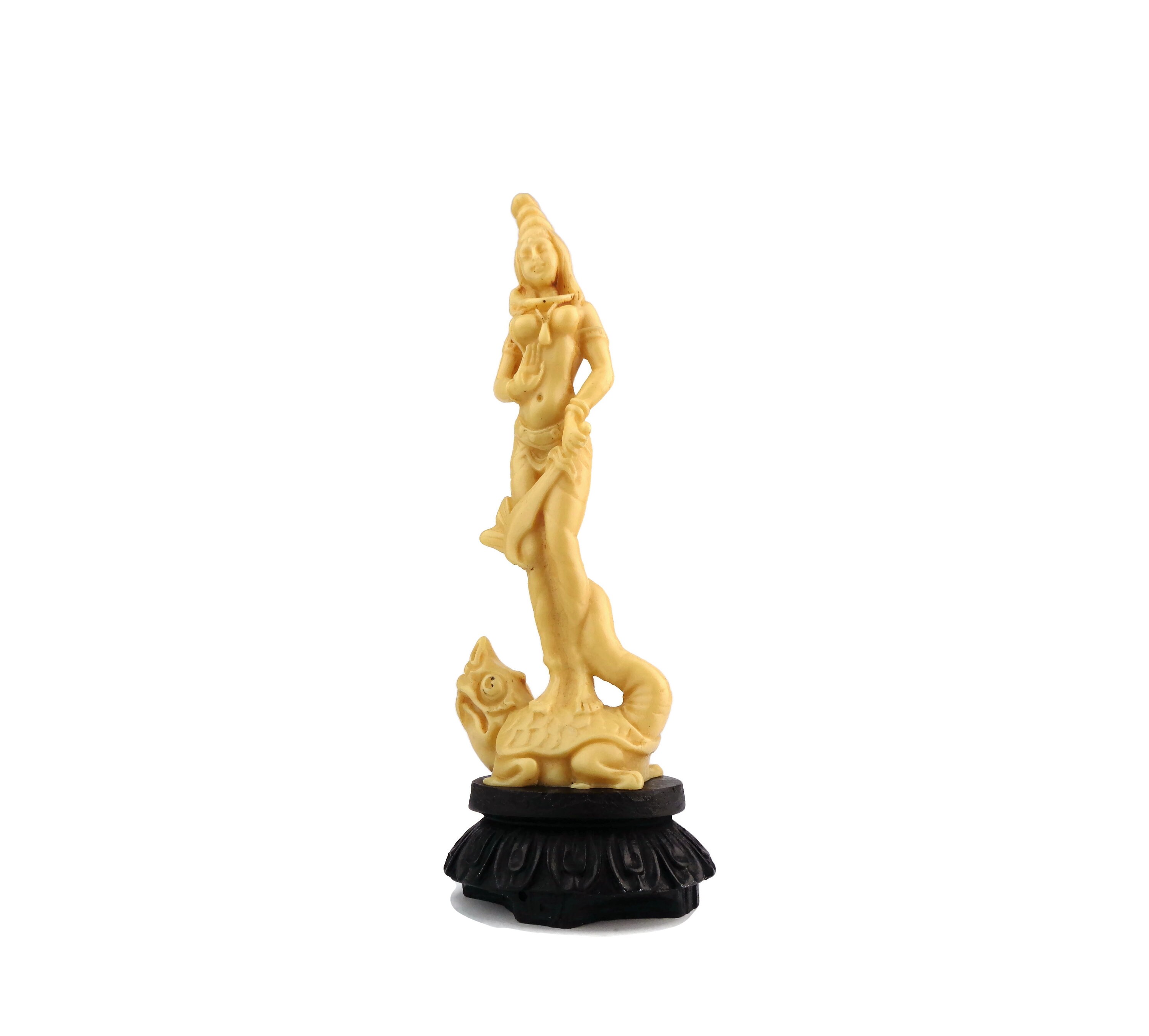 Antique Eastern Female Deity Resin Sculpture, Asian Deity Statue ...