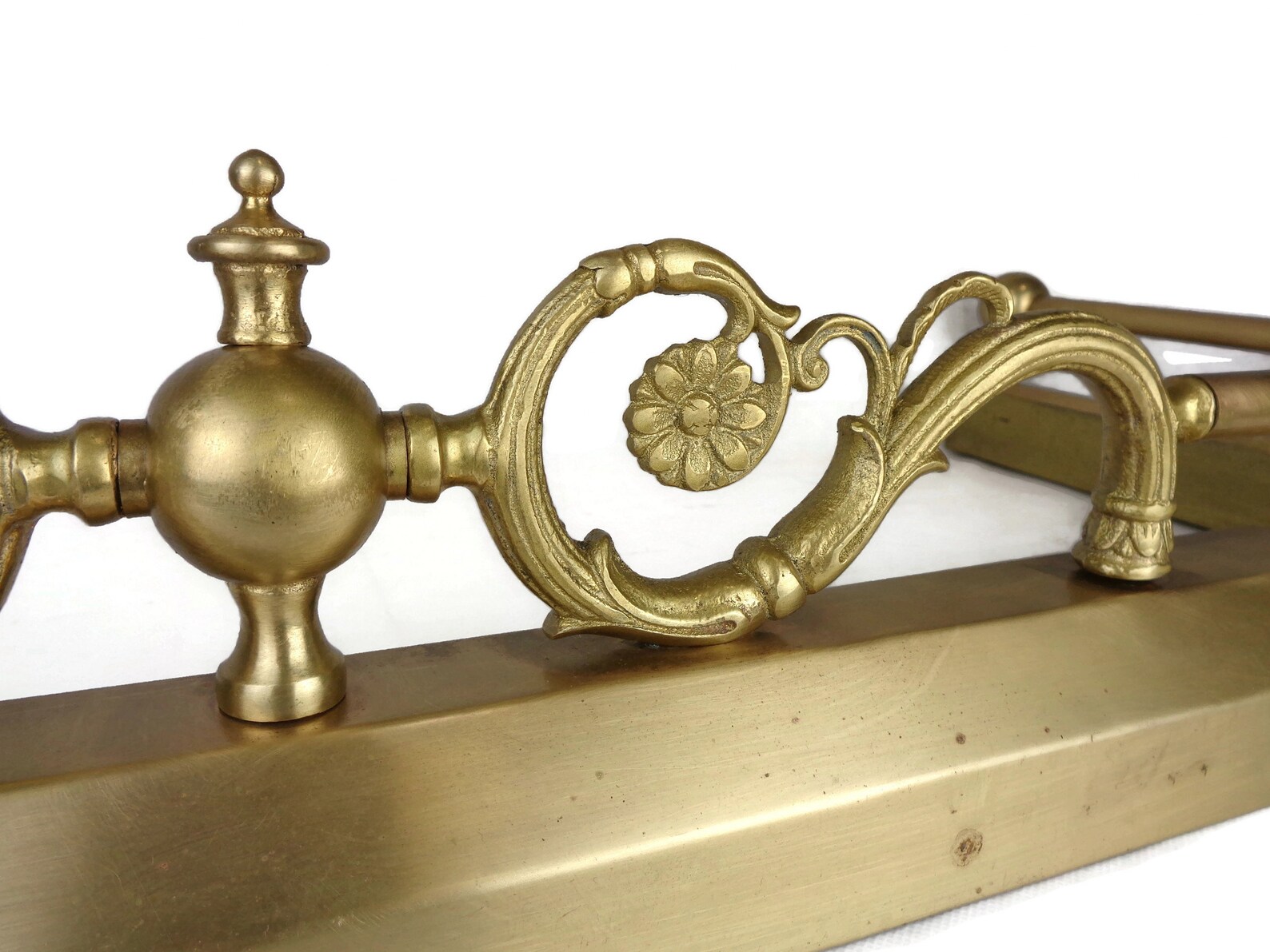 Antique Fireplace Fender, Large Fireplace Fender, Brass Fireplace ...