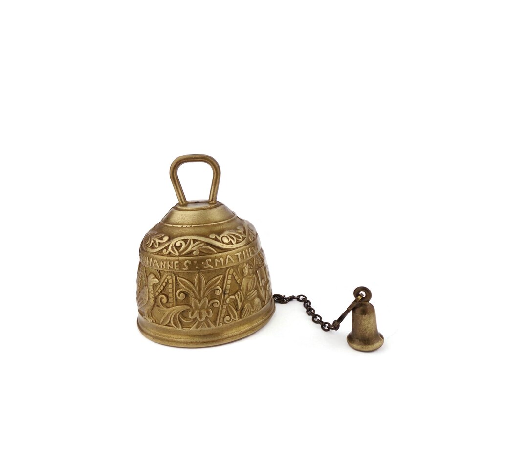 Antique Brass Bell, Bronze Door Bell, Brass Temple Bell, Engraved Brass ...