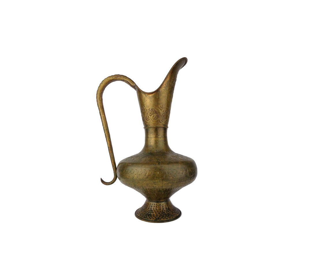 Antique Brass Pitcher, Handmade Brass Pitcher, 20th Century Brass Jug ...