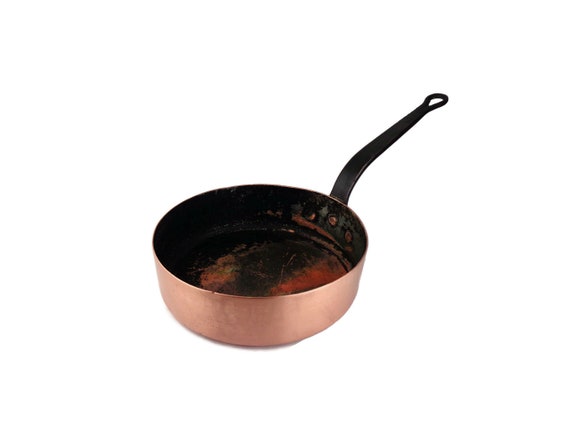 Large Solid Copper Saucepan With Iron Handle Copper Cooking - Etsy