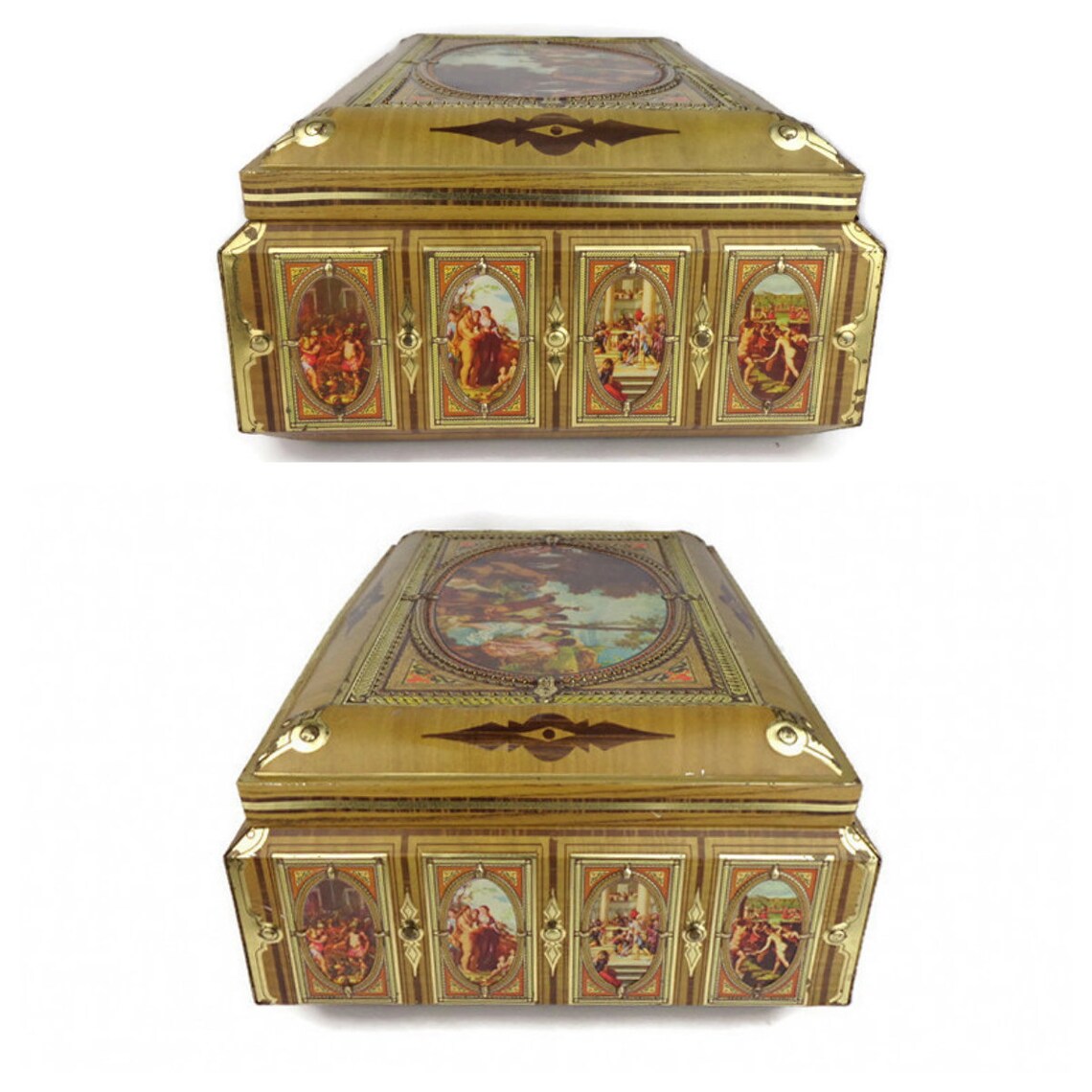 Vintage Large Biscuit Box Belgium, Collectible Biscuit Box, Tin Storage ...