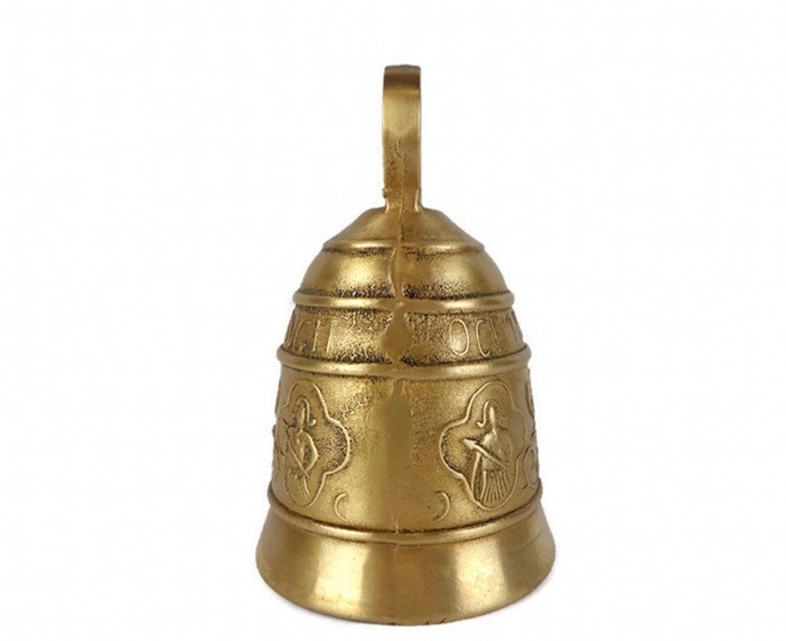 Antique Brass Bell Large Brass Bell Brass Temple Bell Large | Etsy