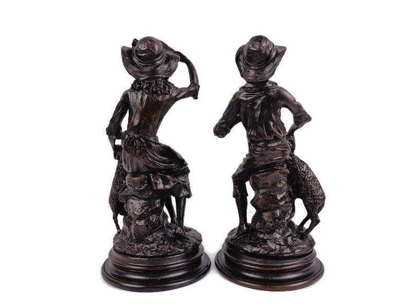 Mario Pegoraro Statues Woman and Man With Sheep, Pair Statues Mario ...