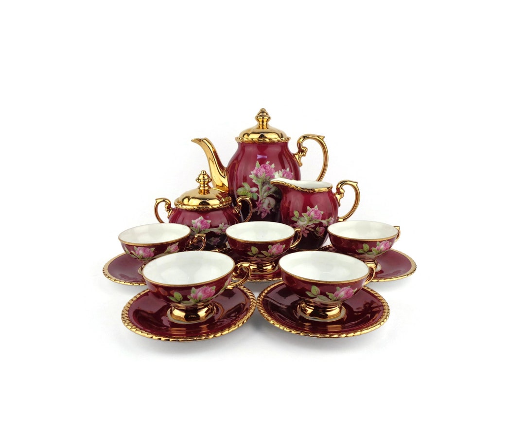 Vintage Porcelain Coffee Set, Bavarian Porcelain Coffee Tea Set ...