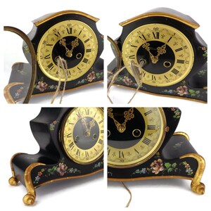 Antique Mantel Clock, Art Nouveau Mantel Clock, Black Hochler Clock ...