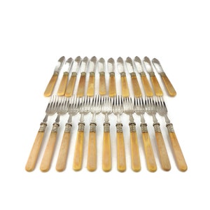 Vintage Cutlery Set With Original Box, Silver Plated Fish Forks and ...