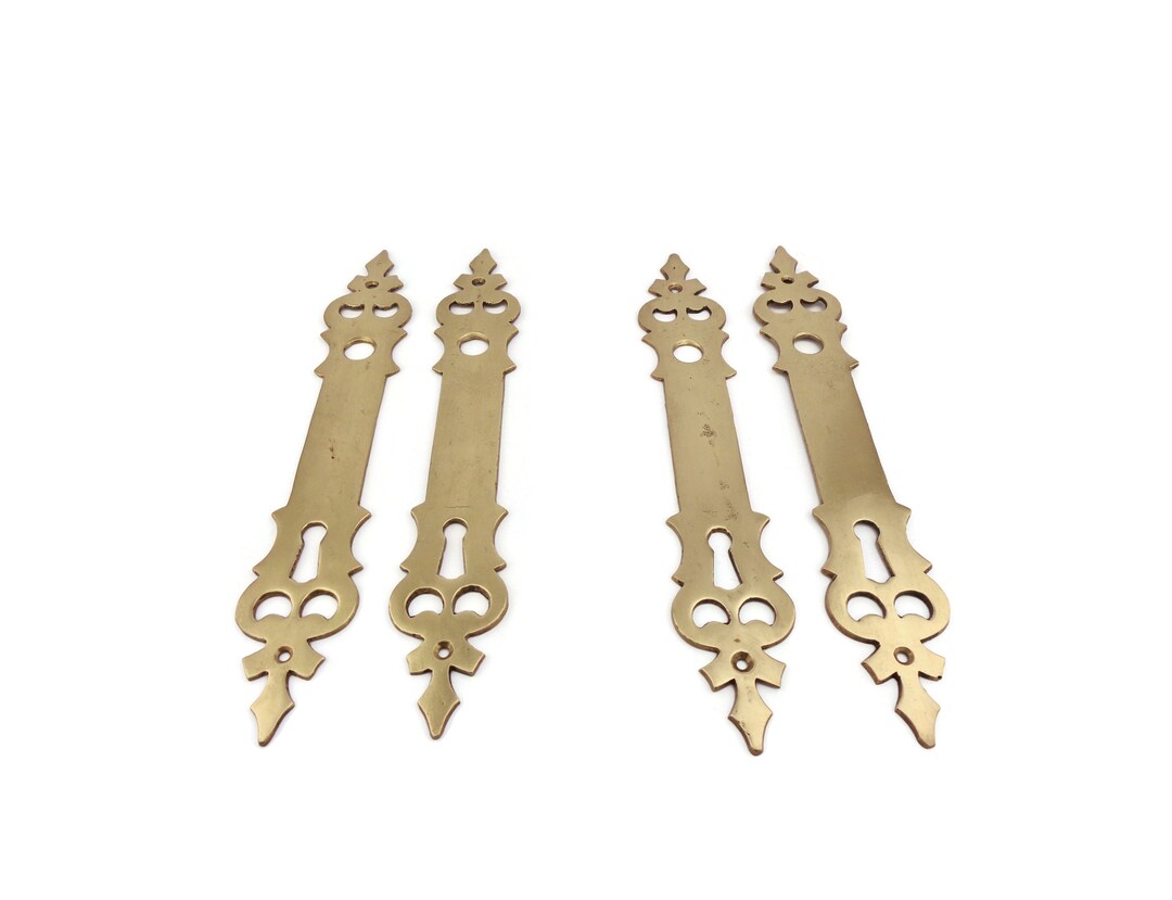 Vintage Door Lock Plates Set, Brass Door Lock Plates - Etsy