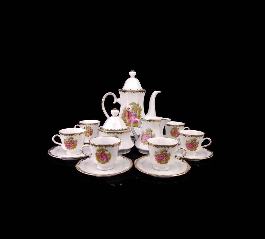 Vintage Porcelain Coffee Set, Bavarian Porcelain Coffee Tea Set - Etsy