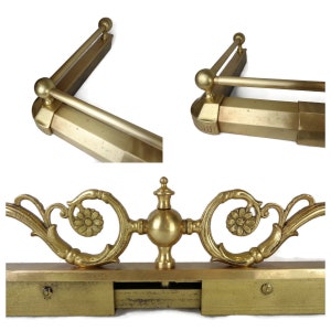 Antique Fireplace Fender, Large Fireplace Fender, Brass Fireplace ...