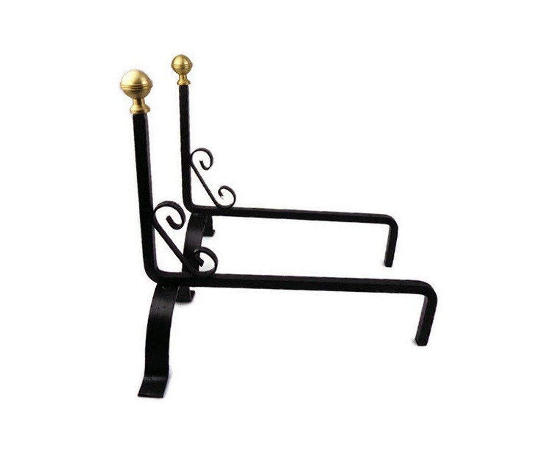 Antique Iron Andirons, Fireplace Andirons, Fireplace Decor, Fireplace ...