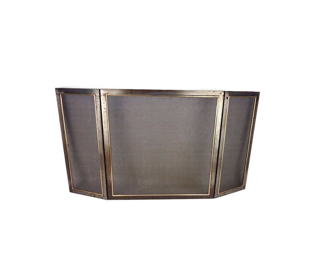 Vintage Fireplace Screen, Iron Fireplace Screen, Fireplace Decor ...