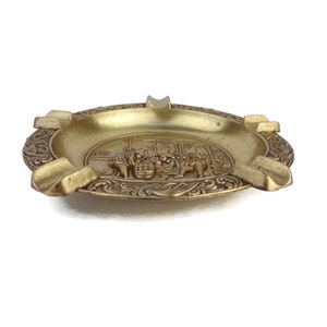 Antique Brass Ashtray, Vintage Brass Ashtray, Solid Brass Ashtray ...