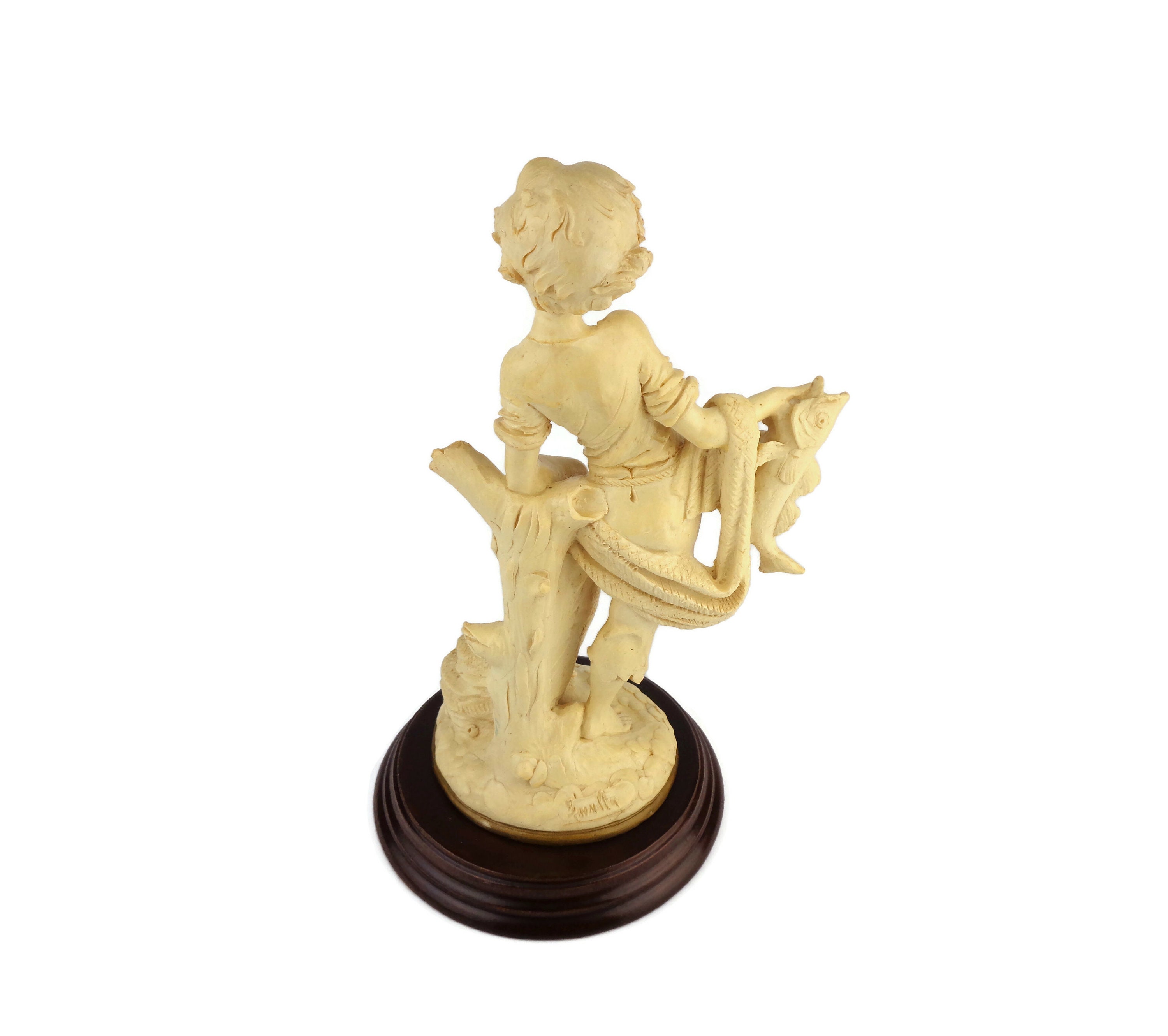 Capodimonte Fisherman Boy Statue, Giuseppe Cappe Sculpture, Signed ...
