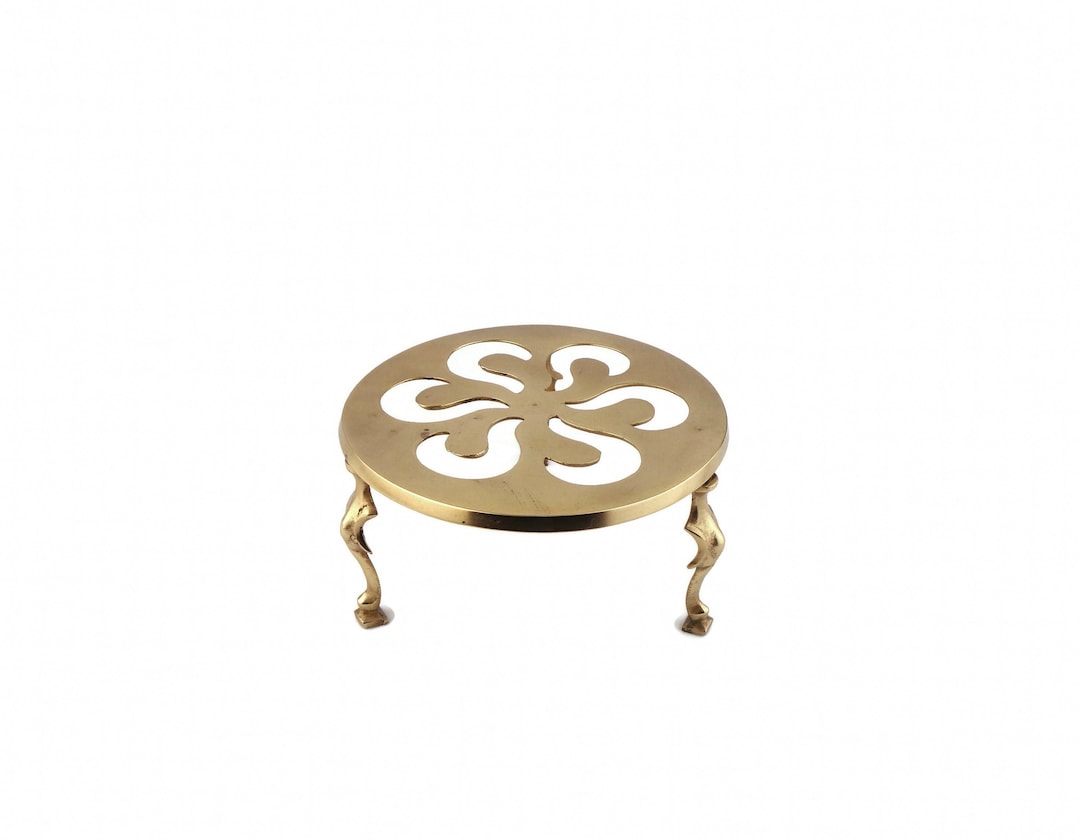 Brass Hot Pot Stand, Antique Cooking Pot Holder, Casserole Stand ...