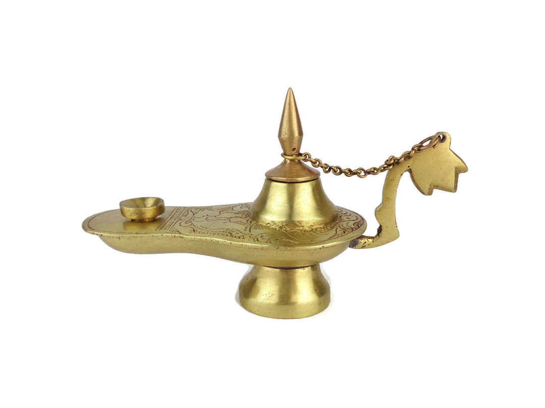 Antique Aladdin Lamp, Hand Engraved Aladdin Lamp, Brass Aladdin Lamp - Etsy