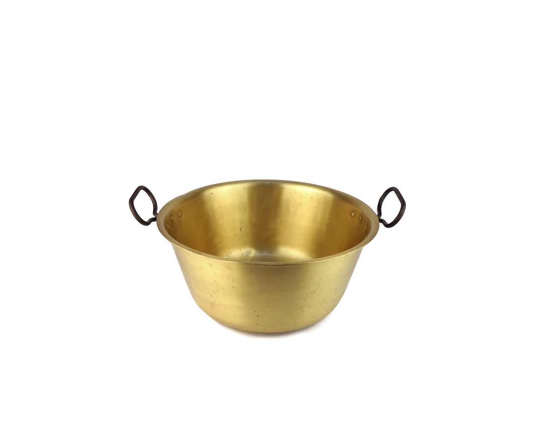 Antique Jam Preserve Pot, Solid Brass Preserve Pan With Iron Handles ...