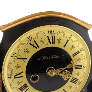 Antique Mantel Clock, Art Nouveau Mantel Clock, Black Hochler Clock ...