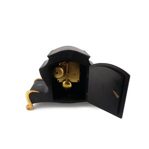 Antique Mantel Clock, Art Nouveau Mantel Clock, Black Hochler Clock ...