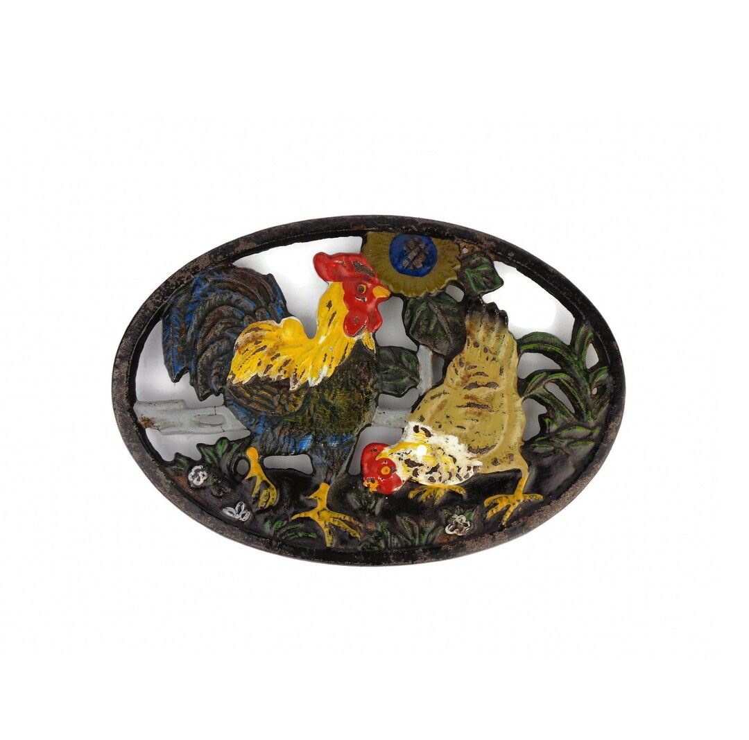 Cast Iron Hot Pot Stand, Handpainted Cooking Pot Holder, Casserole ...