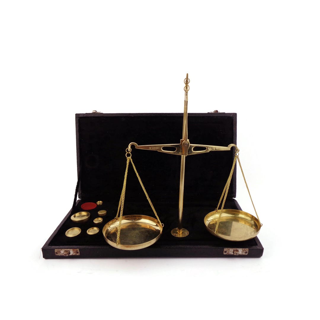 Antique Balance Scale With Box, Brass Balance Scale, Jewlry Balance ...