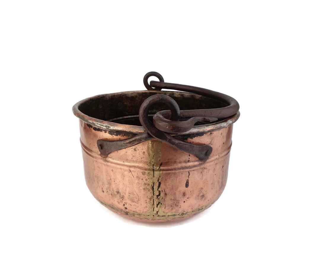 Antique Copper Cauldron, 19th Century Copper Cauldron, Handmade Copper ...