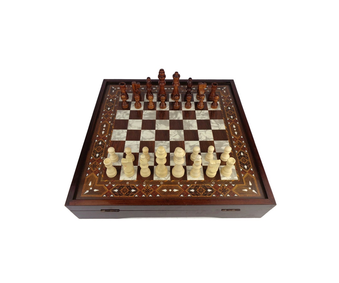 Vintage Chess Game Set, Handmade Chess Game Set, Art Chess Game Set - Etsy
