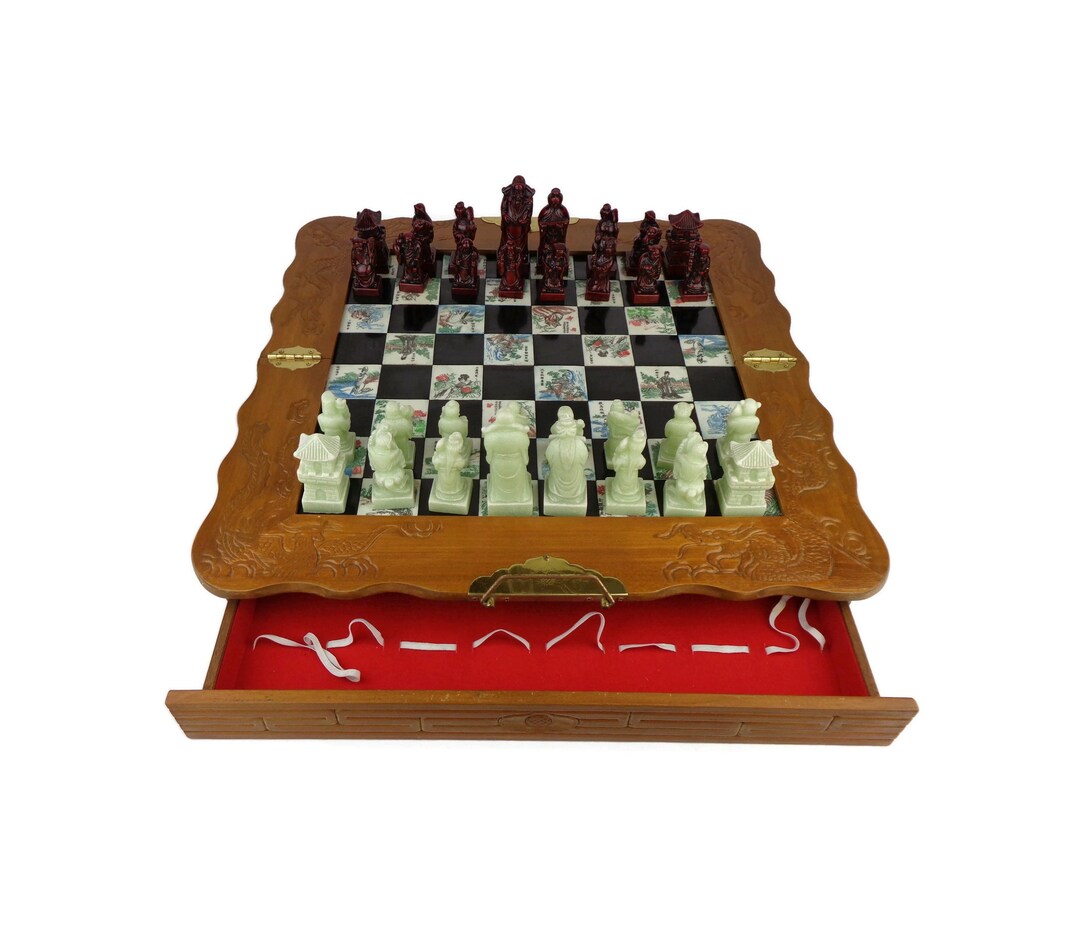 Vintage Chess Game Set, Handmade Chess Game Set, Art Chess Game Set - Etsy