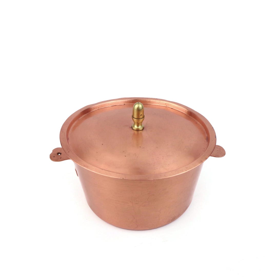 Vintage Copper Cooking Pot, Copper Cookware Pot With Lid, Copper ...