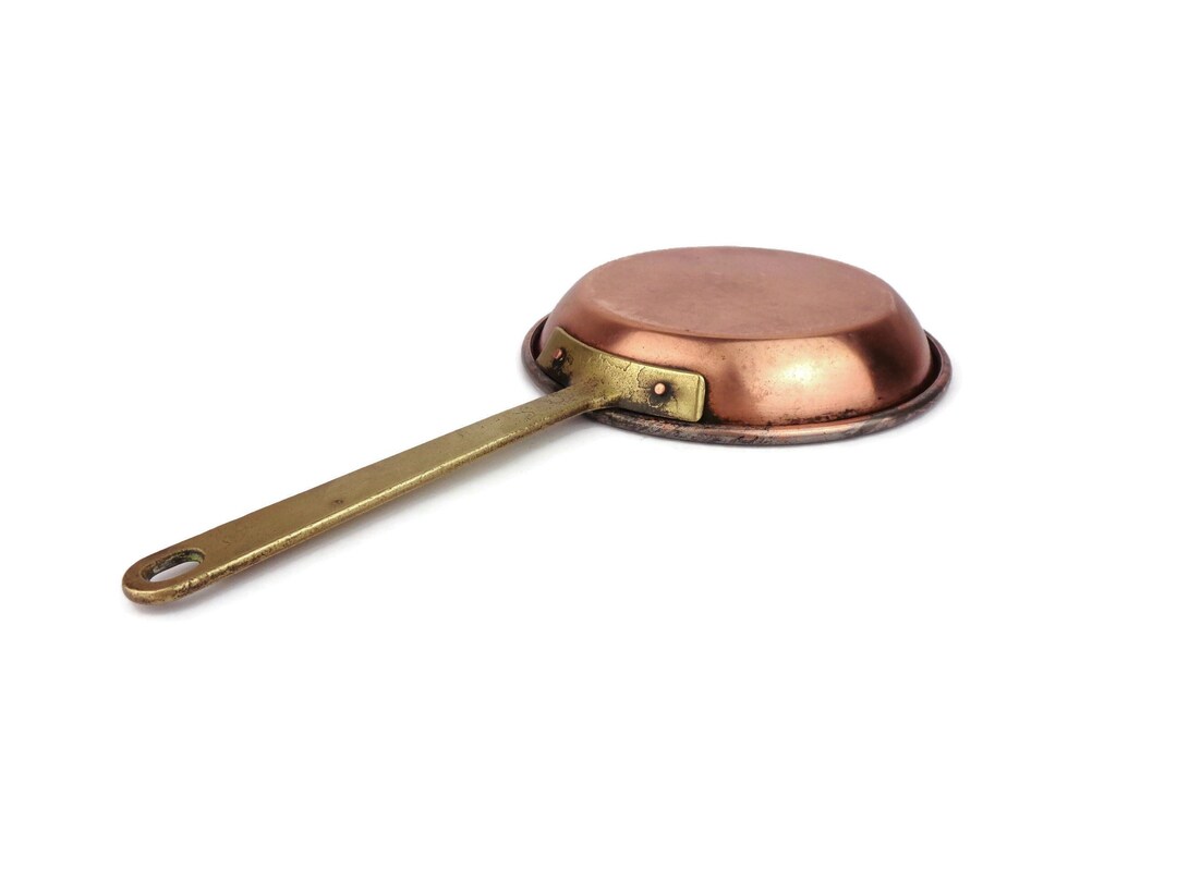 Copper Saucepan With Brass Handle, Vintage Cooking Pan, Copper Frying ...