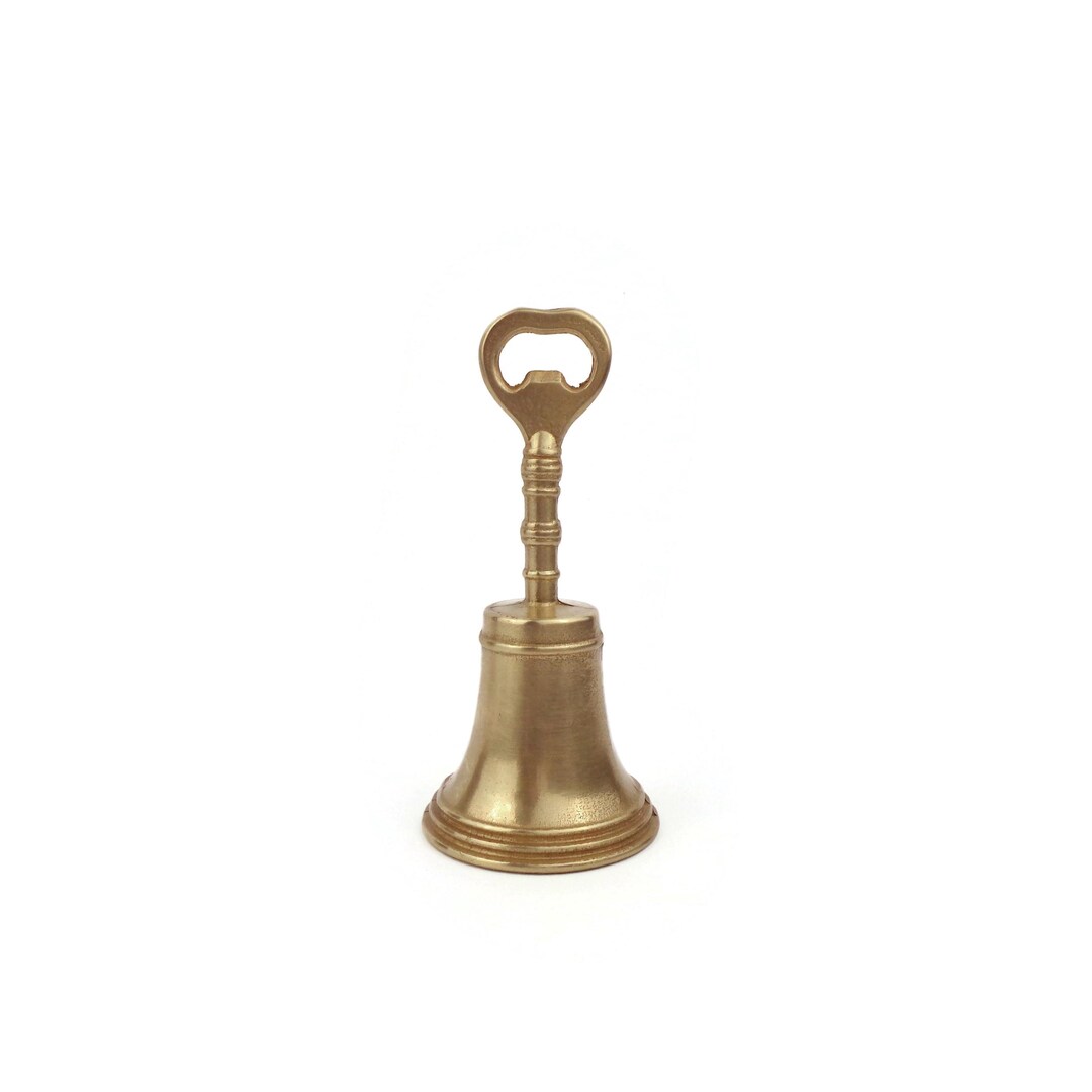 Antique Brass Hand Bell, Vintage Dinner Bell With Bottle Opener Handle ...