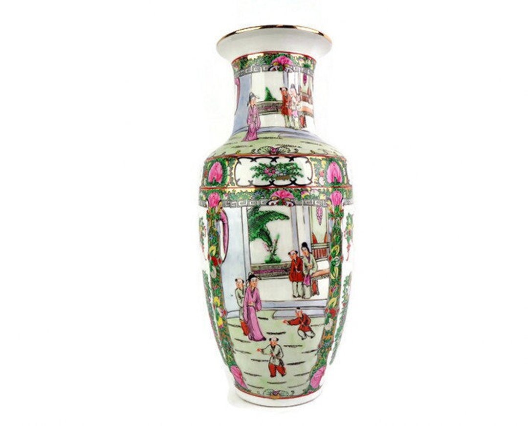 Antique Large Chinese Ceramic Vase, Handpainted Chinese Ceramic Vase ...