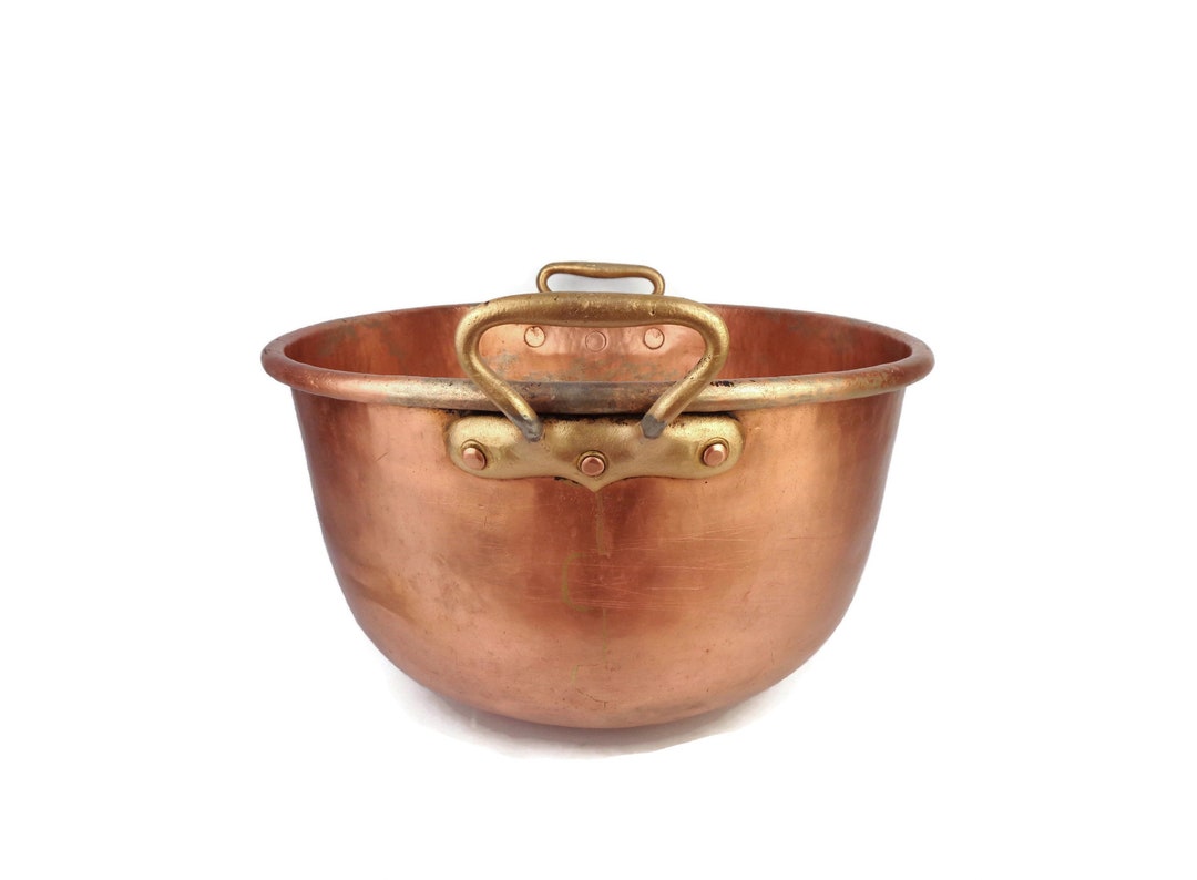 19th Century Copper Pot, Handmade Copper Nuts Pot, Large Hand Hammered ...