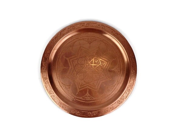 Antique Handmade Copper Dining Tray Hand Engraved Copper | Etsy