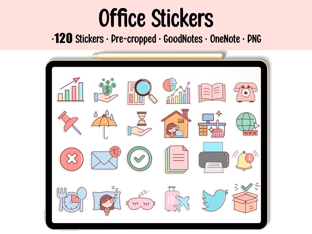 Office Digital Stickers, Office Job Stickers, Pre-cropped Stickers ...